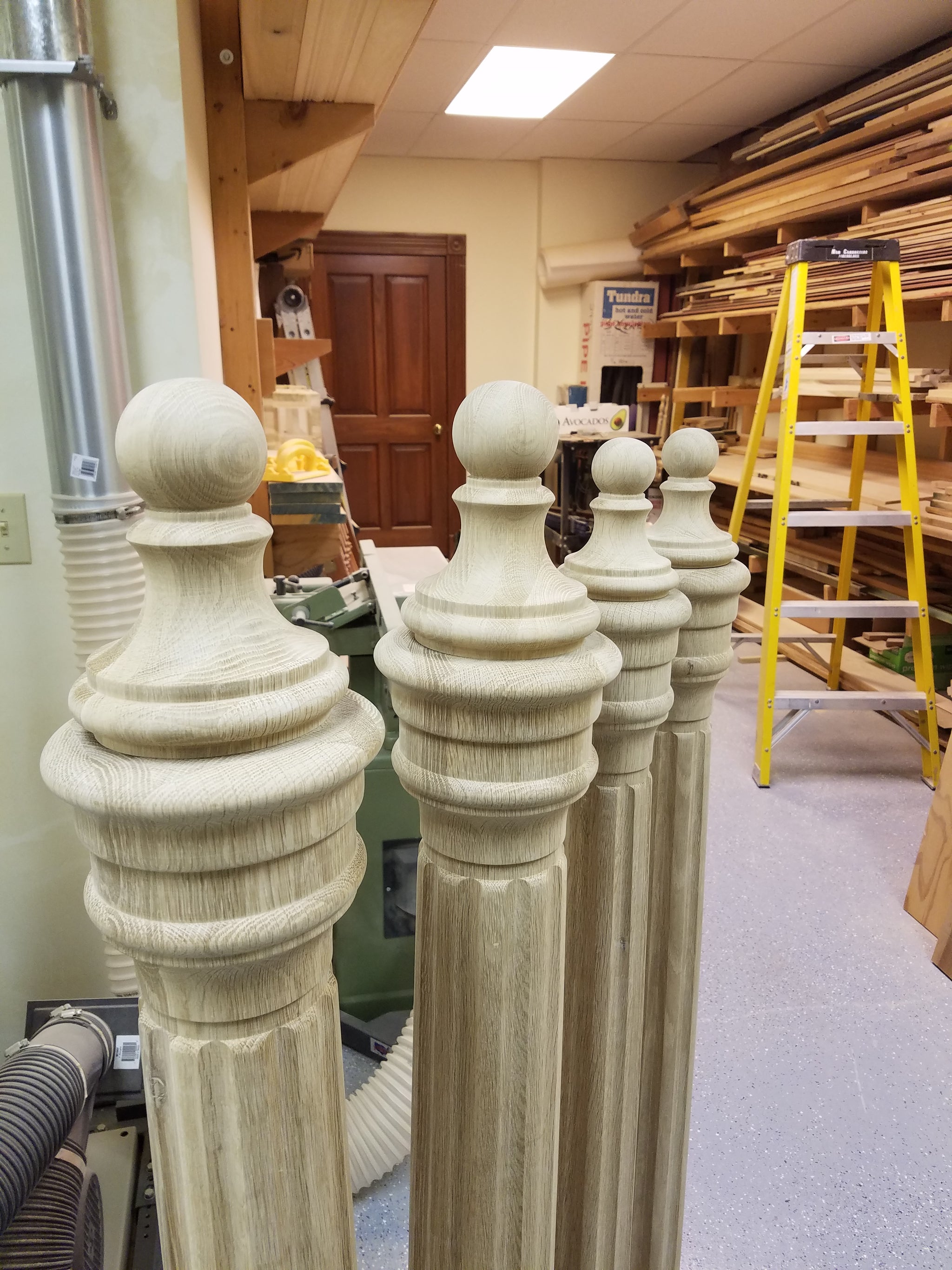 Grooves Column Newel Post - Wood Carved Shop