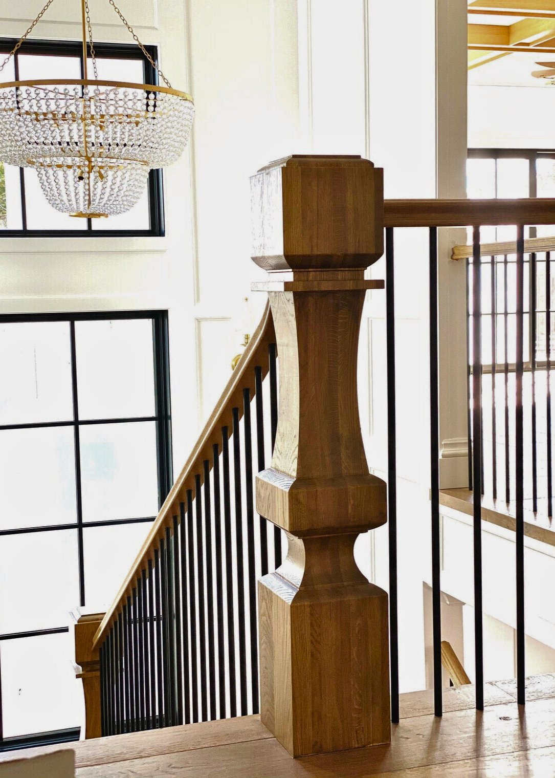 Great Modern Newel Post - Handcrafted Newel Posts - Wood Carved Shop