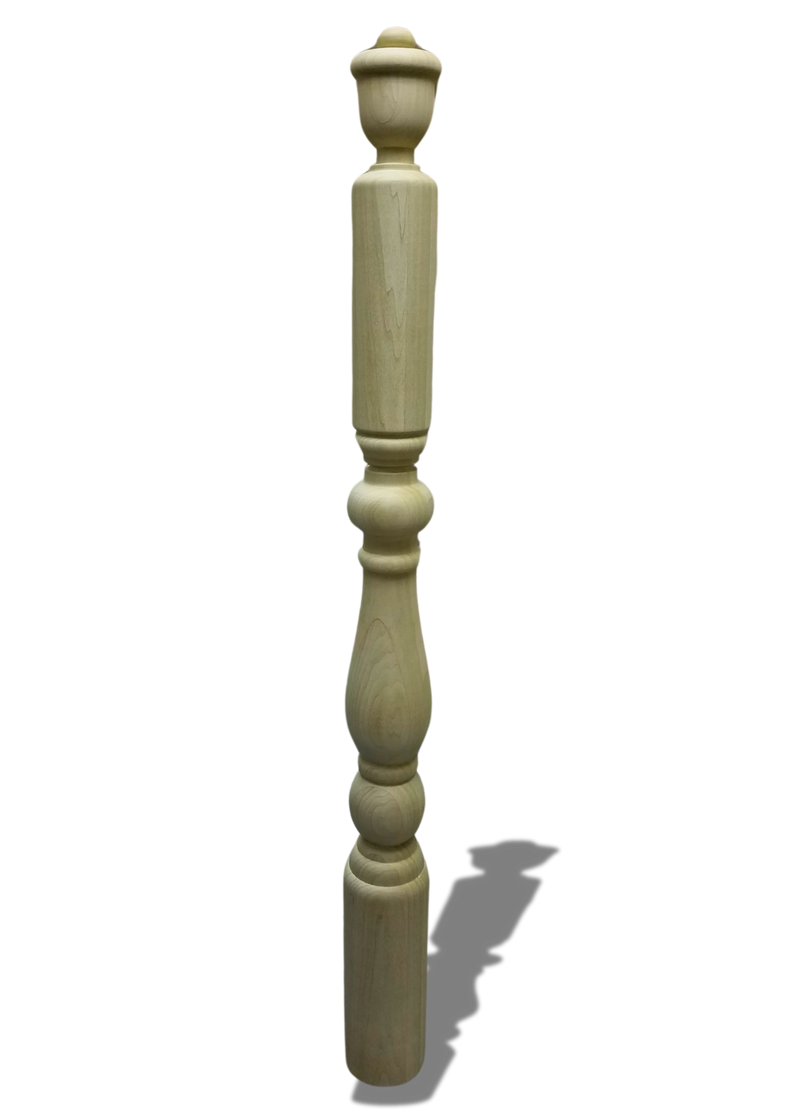 Simple Round Newel Posts for Stairs - Wood Carved Shop