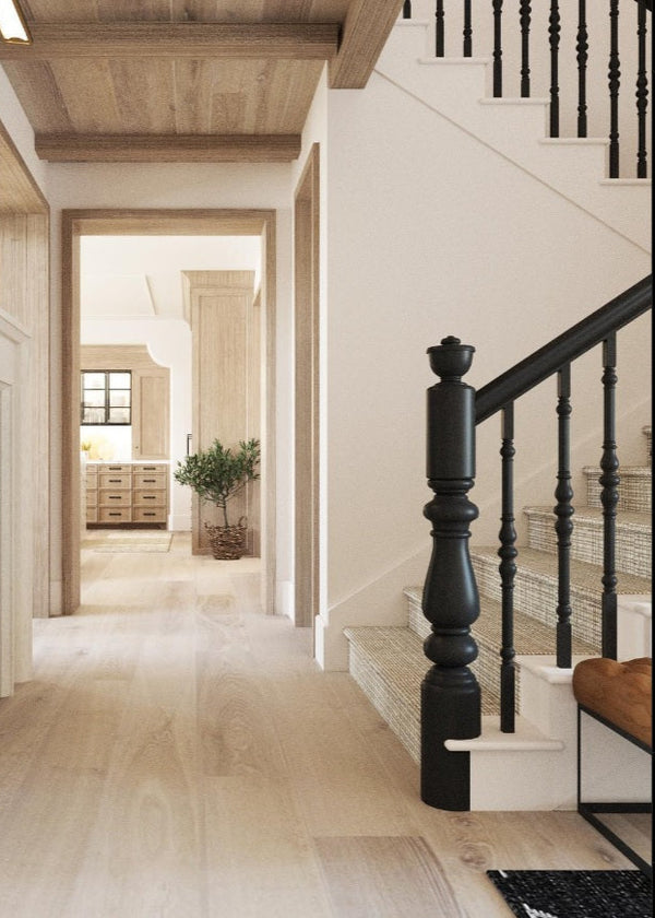 Simple Round Newel Posts for Stairs - Wood Carved Shop